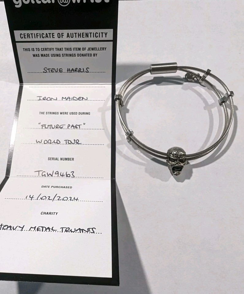 Iron Maiden Steve Harris Bass String Bracelet - Played On Future Past ...