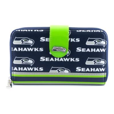 LOUNGEFLY NFL SEATTLE SEAHAWKS LOGO ALLOVER PRINT BIFOLD WALLET IN ...