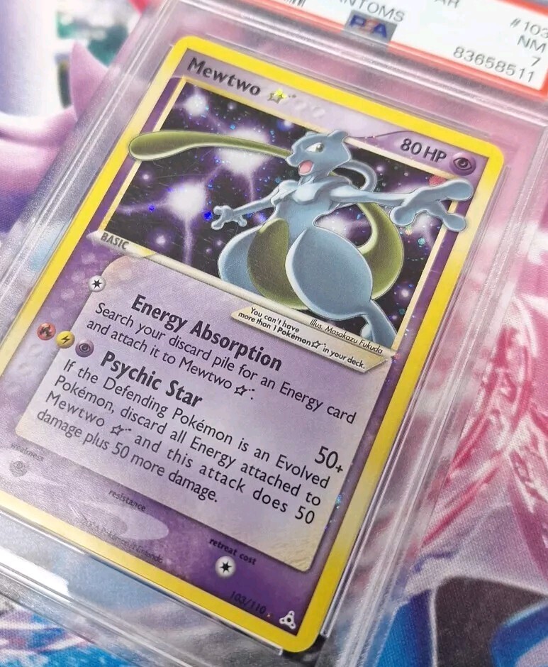 2006 Pokemon EX Holon Phantoms #103 Mewtwo GOLD STAR HOLO PSA 7 Near ...