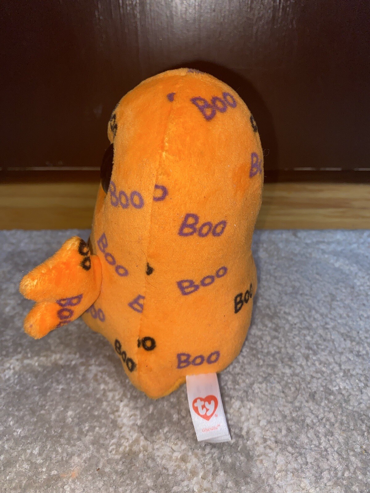 TY Beanie Boo NO TAG 6" Ghoulie Orange Halloween Ghost Plush Monster ...