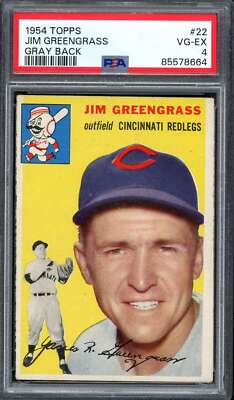 1954 Topps 22g Jim Greengrass (RARE CANADIAN GRAY BACK) PSA 4 85578664 ...