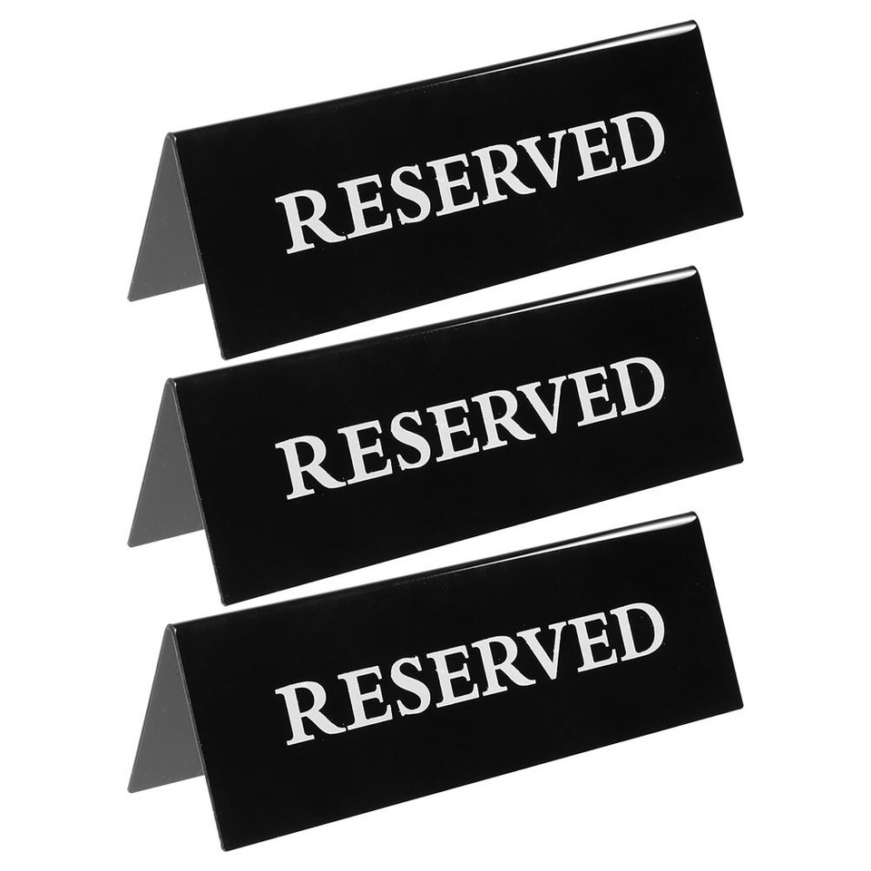 3 Pcs V Shaped Acrylic Reserved Table Signs for Wedding Restaurant Use ...