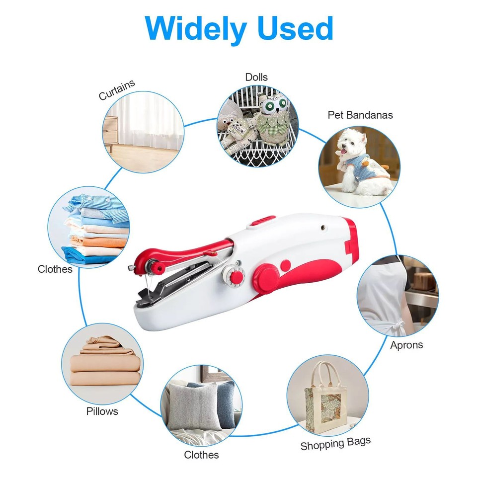 Portable Mini Compact Handheld Sewing Machine Cordless Travel Home Tool ...