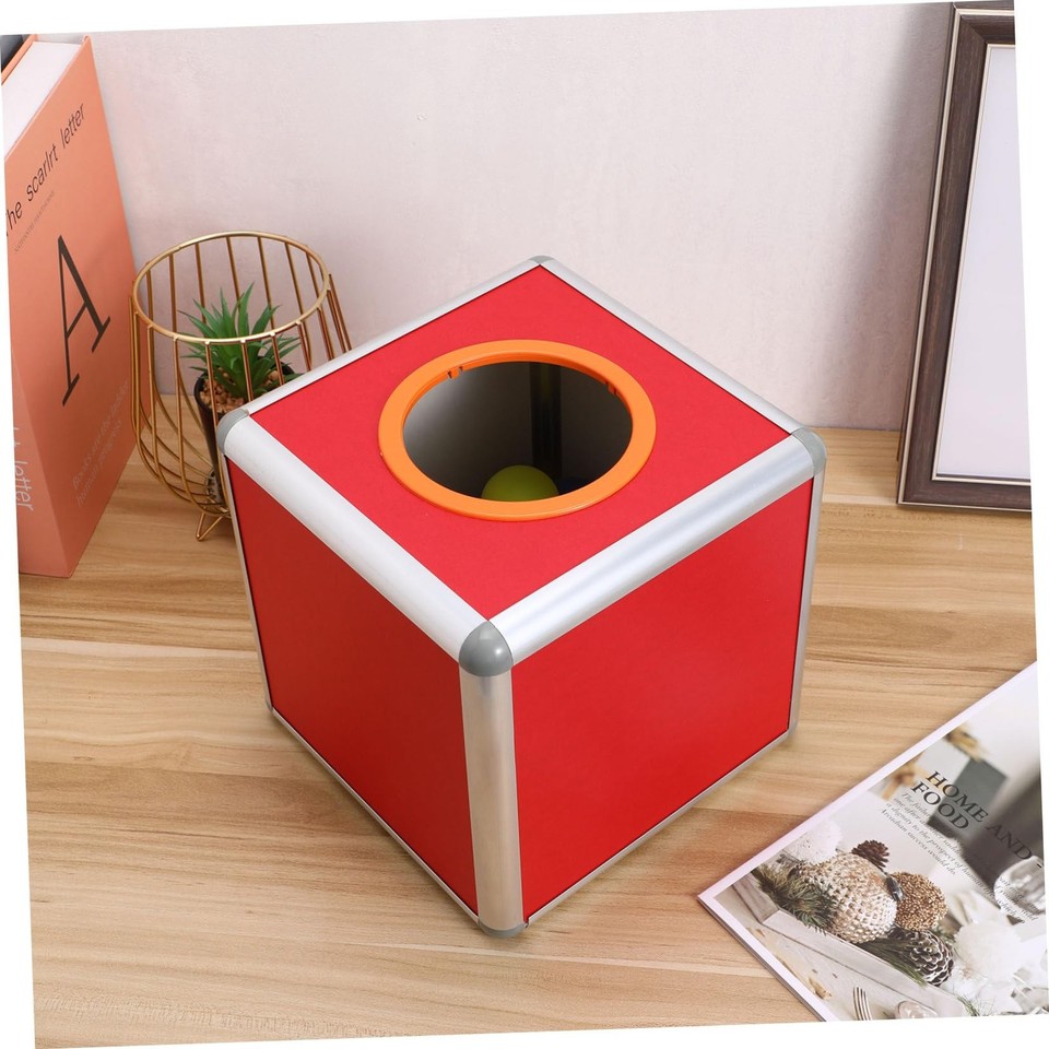 Red Box Raffle Ticket Box Square Storage Box Raffle Ticket Container ...