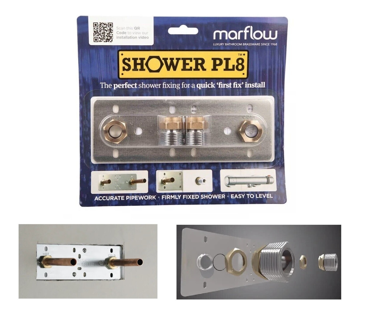 Shower Fixing Plate For Exposed Bar Shower Valve Fixing Kit 150mm ...