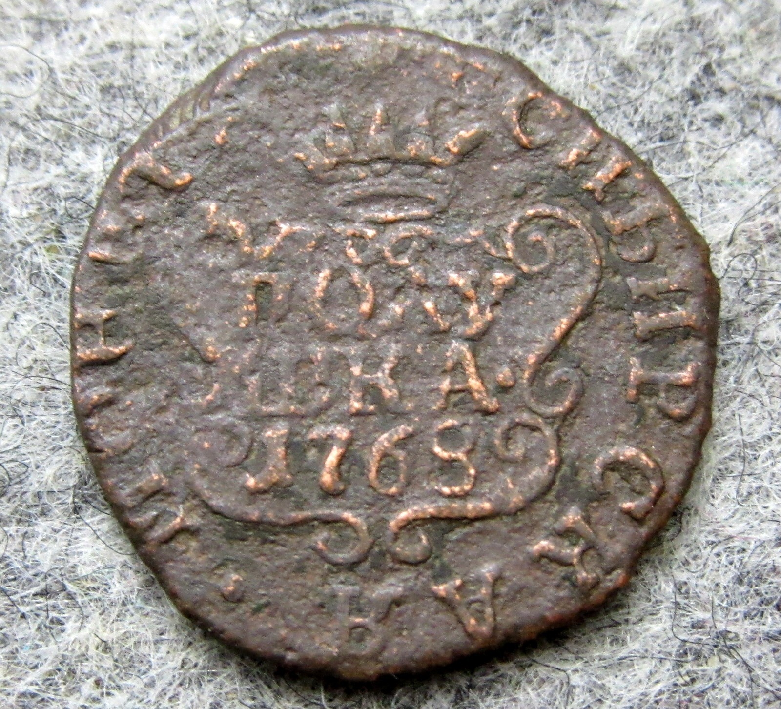 RUSSIA SIBERIA EKATERINA II 1768 KM POLUSHKA - 1/4 KOPEK, COPPER | eBay