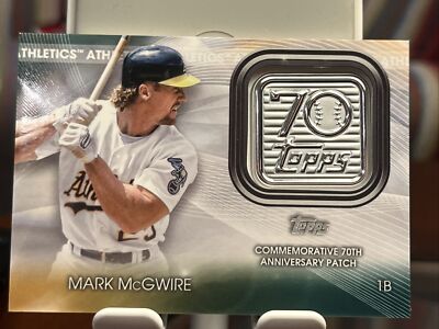 2021 TOPPS UPDATE 70TH ANNIVERSARY LOGO PATCH RELIC - Mark McGwire # ...