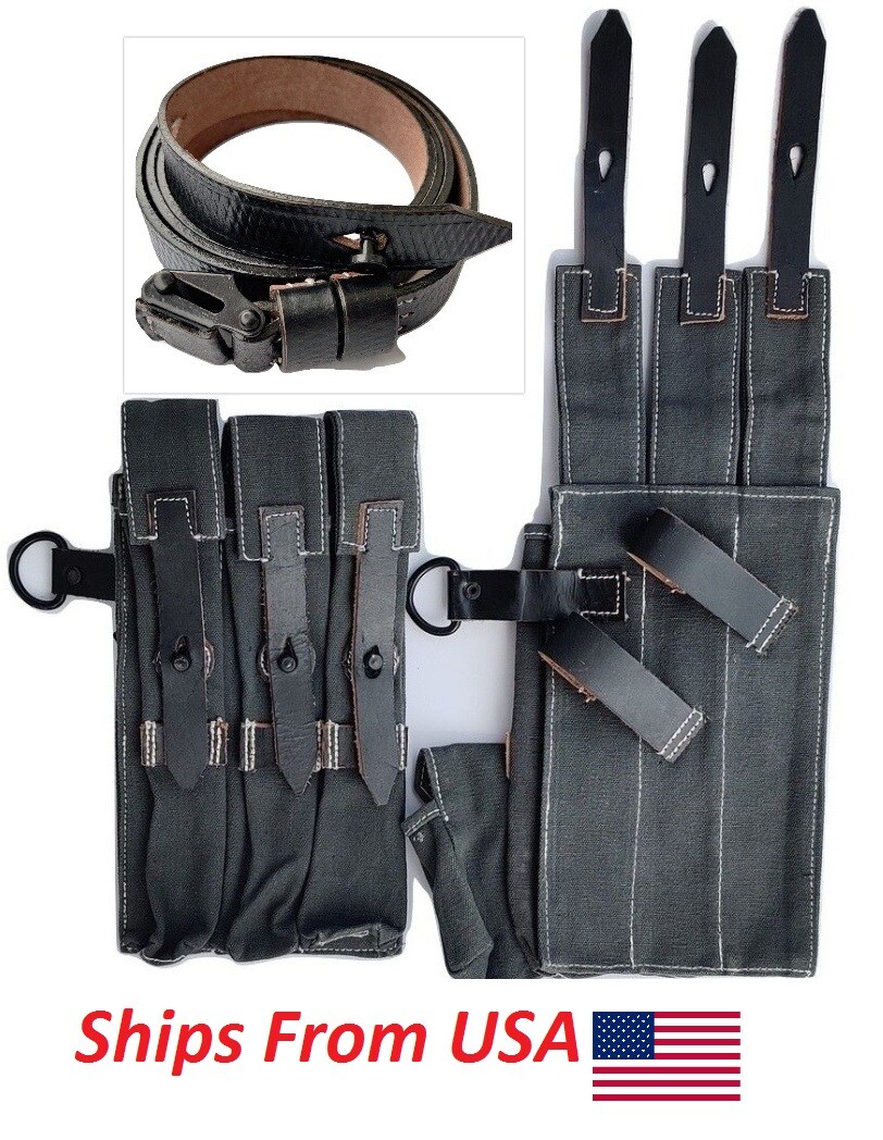 German WW2 MP Pouch Set OD Green With MP Carry Sling Black | eBay