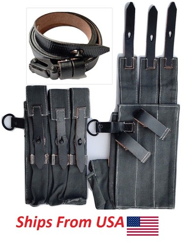German WW2 MP Pouch Set OD Green With MP Carry Sling Black | eBay
