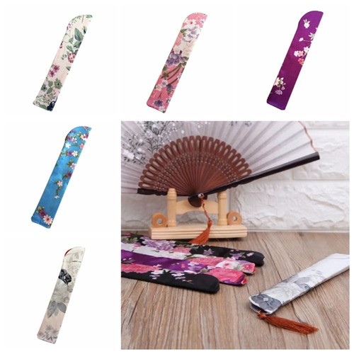 2pcs Retro Folding Hand Fan Bag Elegant Brocade Fan Bag Folding Fan ...