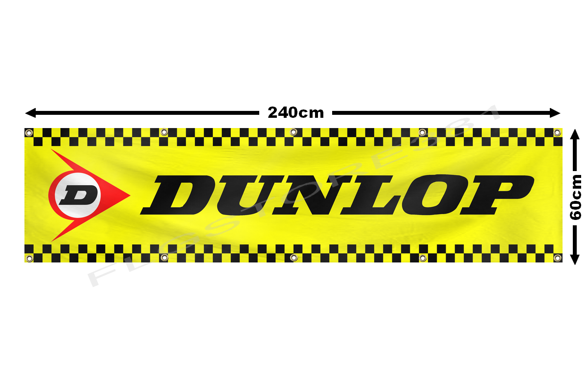 Dunlop Banner Flag 2X8Ft Racing Tire Sign Flag Drag Racing Flag Wall ...