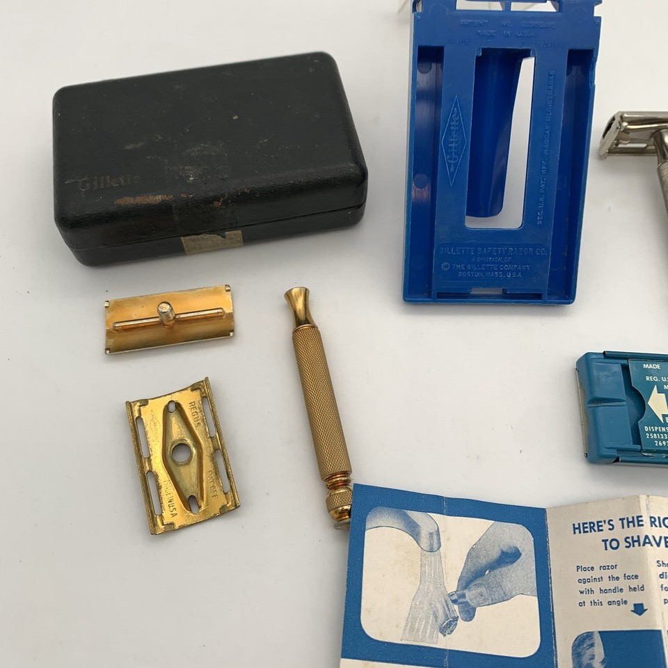 Vintage Gillette Razors lot of 2, with other vintage Gillette razor ...