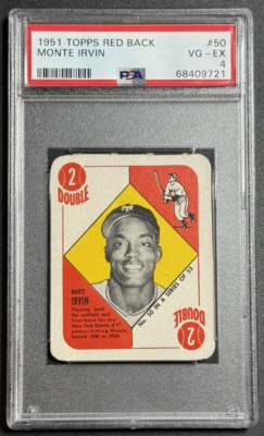 1951 TOPPS RED BACK #50 Monte Irvin PSA 4 VG-EX HOF SET BREAK | eBay