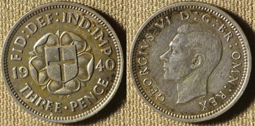 Great Britain : 1940 Three Pence VF-XF # 848 IR2701 | eBay