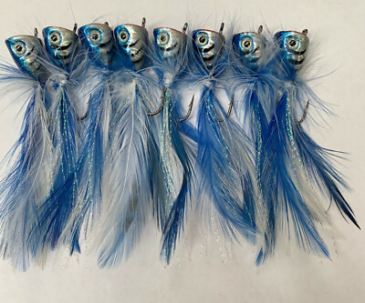 8 X New Generation Quality Fishing Surf Poppers Fishing Lure Blue ...