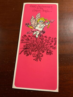 Happy Anniversary Angel Couple Hallmark Contemporary Vtg Used Greeting ...