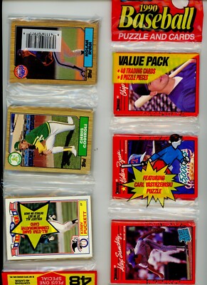 1987 Topps Baseball Rack Pack w/Nolan Ryan Top and 1990 Donruss Ryan ...