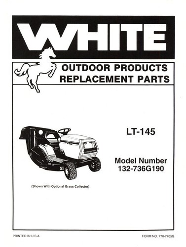 WHITE LT-145 LT145 Mower Replacement Parts Manual | eBay