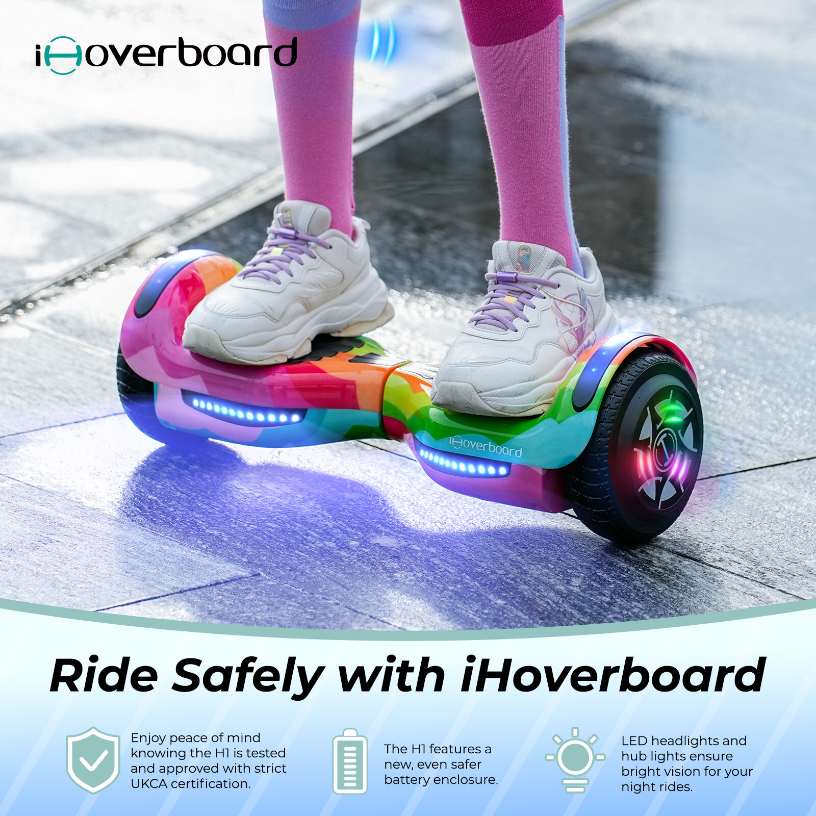 iHoverboard Kids Hoverboard W/ Music Speaker Electric Self-Balancing ...