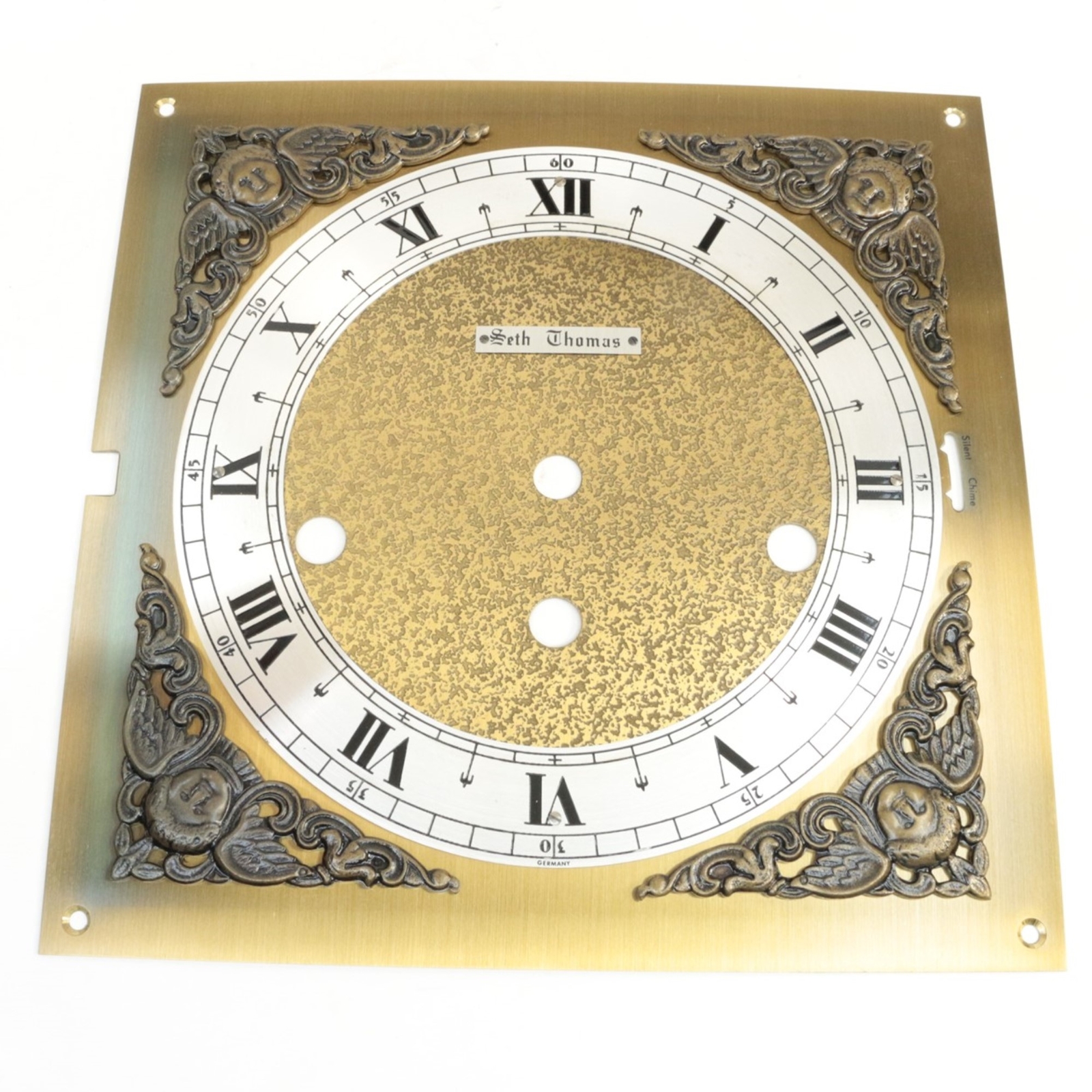 Seth Thomas Westminster Clock Dial 7-1/2 Inches Square Metal Clock Part ...