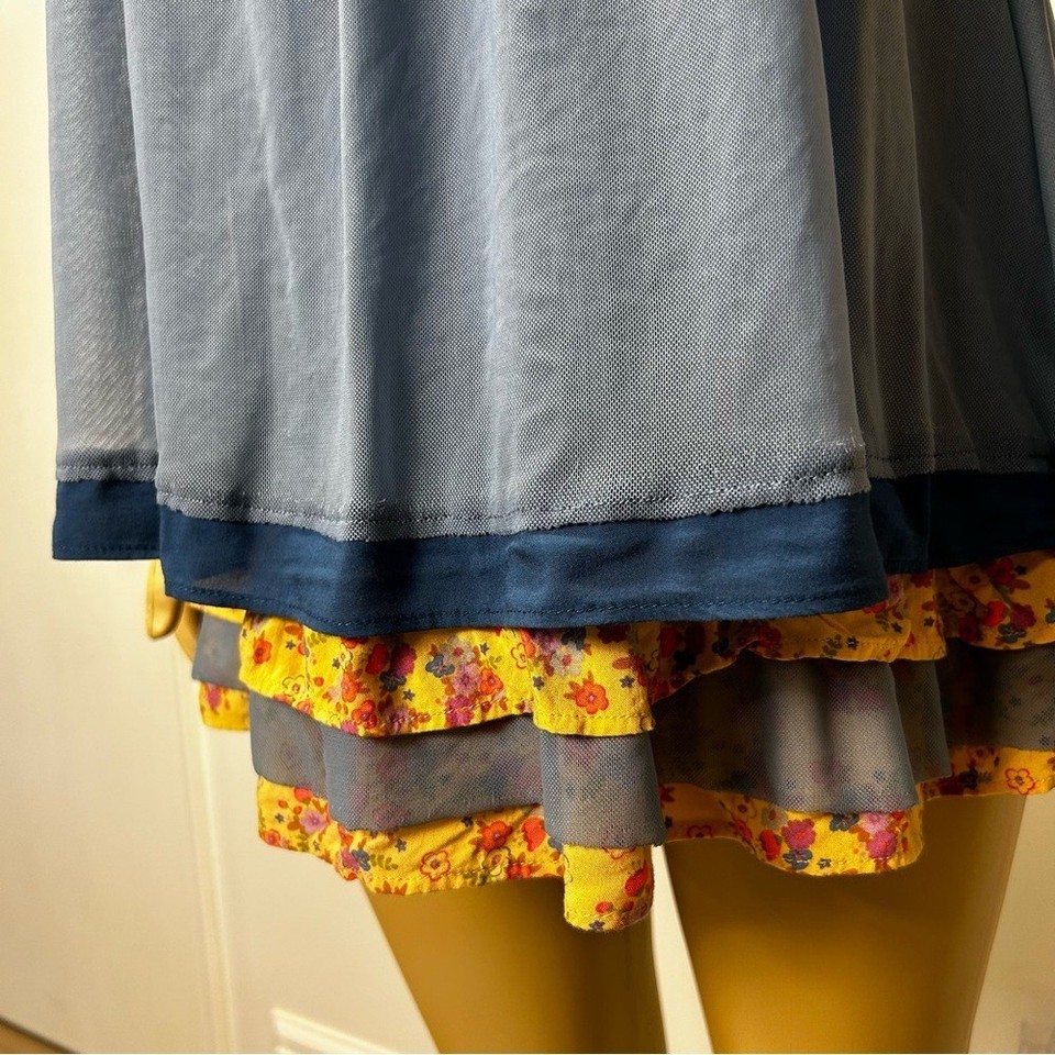 Matilda Jane School Spirit Blue Layered Tunic Tank Sheer with Floral ...