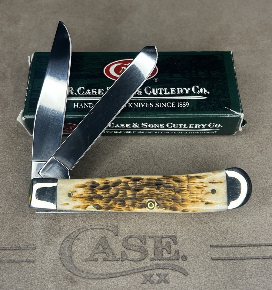 Rare!!! Case XX 2009 Spring Hill FFA Alumni Trapper Amber Bone Knife ...