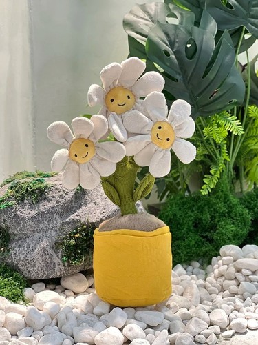 Jelly Fun Daisy Plant Potted Soft Plush Toy Cat Stuffed Toys Gift | eBay