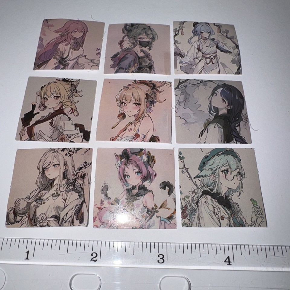 9 Genshin Impact Girl Stickers Cute Kawaii GI Mihoyo Hoyoverse Gacha ...