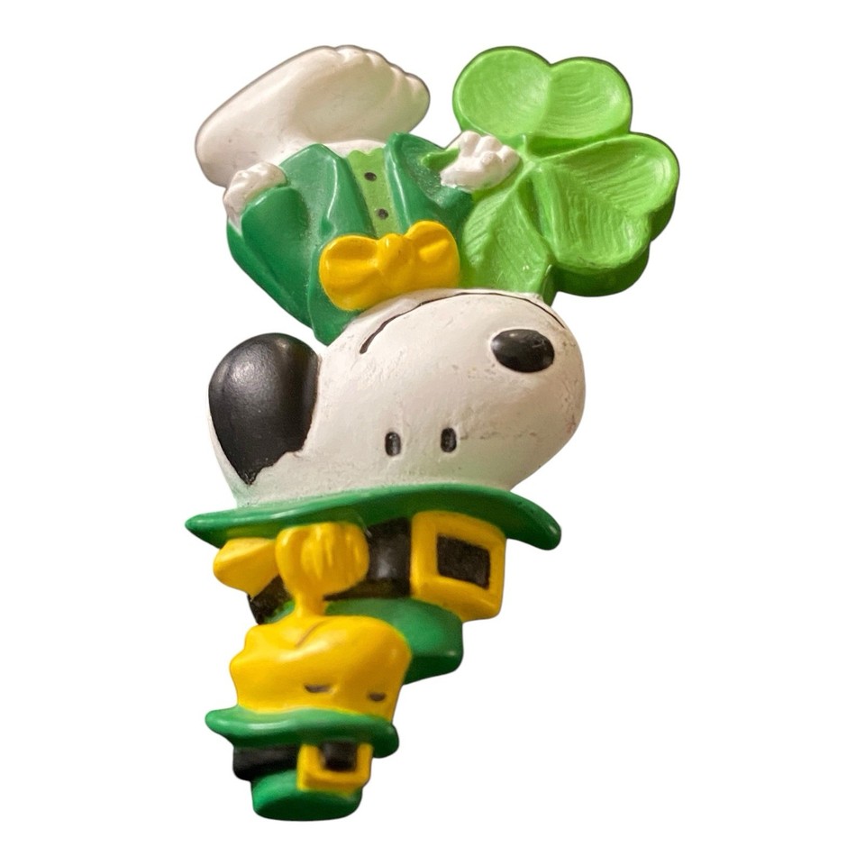 Vintage Hallmark Snoopy Woodstock Shamrock Irish St. Patrick's Day Pin ...