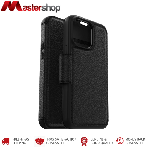 Otterbox Strada Leather Wallet iPhone 14 Pro Max 6.7 inch Shadow Black ...