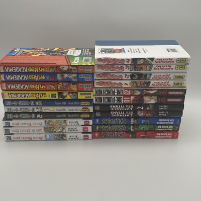 Lot De 21 Manga - Naruto- Death Note - MHA -seven Deadly Sins - One ...