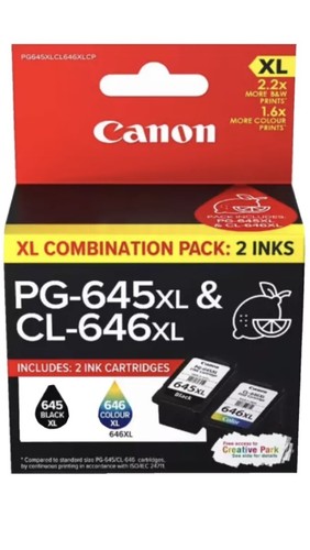 Canon PG-645XL + CL-646XL Combo Ink Pack for TS3060 TS3160 TS3165 ...