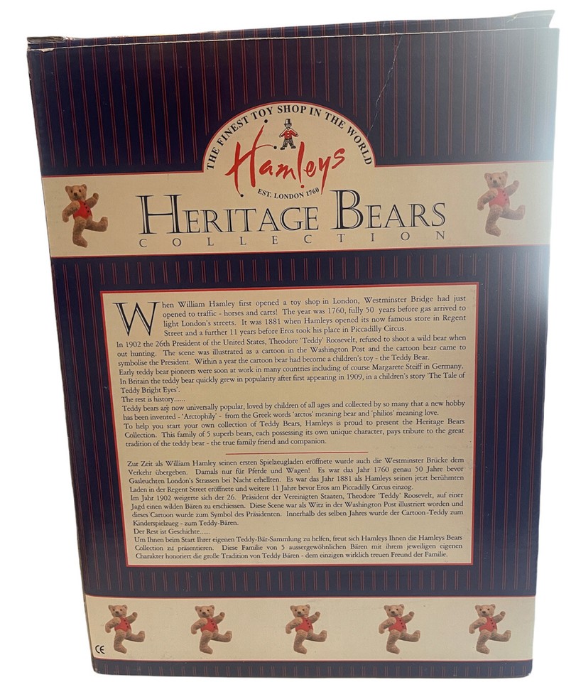 Hamleys Heritage Bears Collection 15” Jointed Teddy BORIS Plush Toy NEW ...