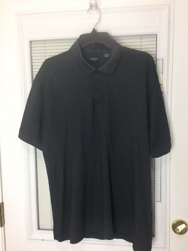 Arrow Mens Dark Blue Checkered Patterned Polo Shirt Size Small RN#36543 ...
