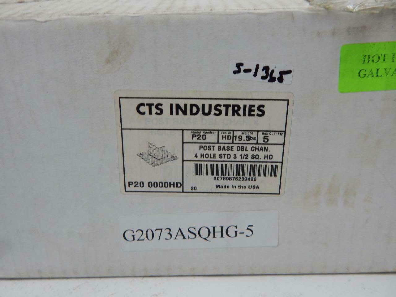 Box of 5 CTS Unistrut P2073A P20 0000HD Post Base Dbl Chan 4Hole Std 3 ...