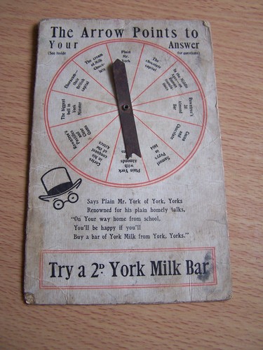 Vintage Advertising Mechanical Card 2d York Milk Bar Rowntree Chocolate ...