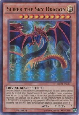 * SLIFER THE SKY DRAGON * 1ST EDITION HOLOGRAPHIC (ALT ART) MVP1-EN055 ...