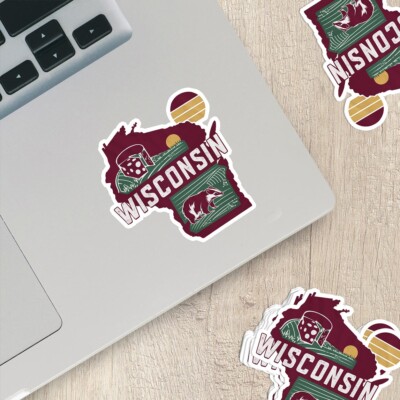 Retro Vinyl State Sticker - Wisconsin | eBay