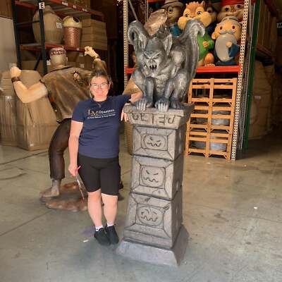 Gargoyle Pillar Life Size Resin Statue Seasonal Halloween Gothic Prop ...