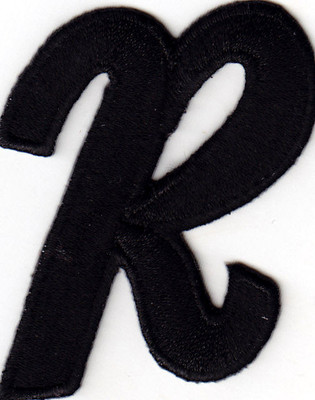 LETTERS - Black Script 2" Letter "R" - Iron On Embroidered Applique | eBay