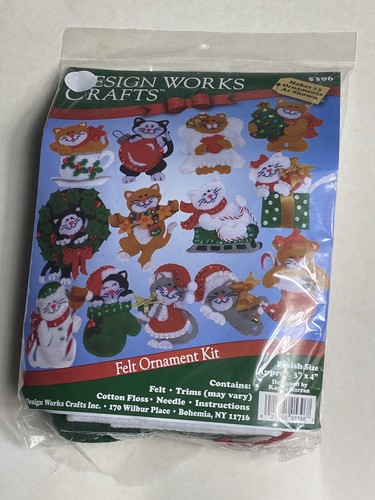 Designs Works Crafts CAT Christmas Felt Ornaments kit Set Of 13 ...
