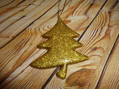Kurt S. Adler Gold Glitter Christmas Tree Shaped Ornament Decoration 5 ...