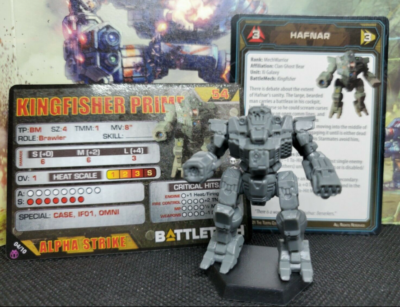 Battletech Kingfisher Mech + Pilot Cards Alpha Strike Clan Battle Star ...