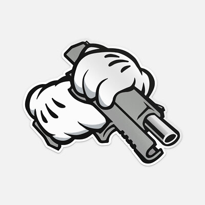 Ghetto Cartoon Hands With Gun Sticker Vinyl Car Bumper Decal | eBay