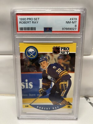 FREE SHIPPING-1990-91 PRO SET ROB RAY ROOKIE CARD RC PSA 8 | eBay