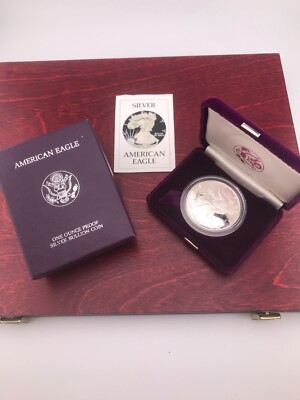 1986-S PROOF SILVER EAGLE 1st YEAR Issue- Original Box & Paperwork (COA ...