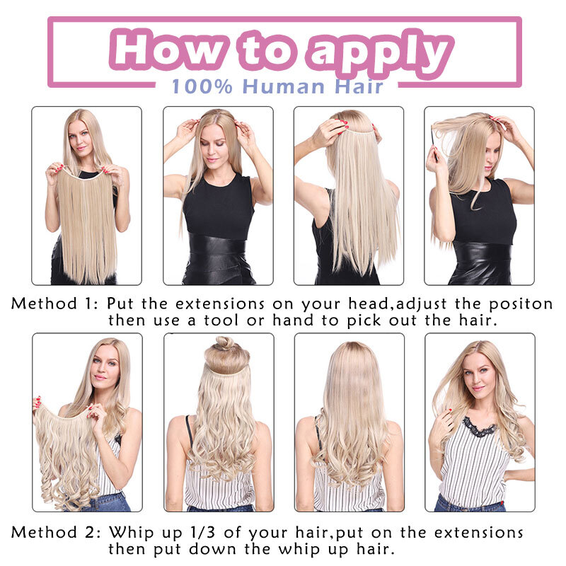 Real Invisible Wire In Human Hair Extension Secret Hidden Extensions ...