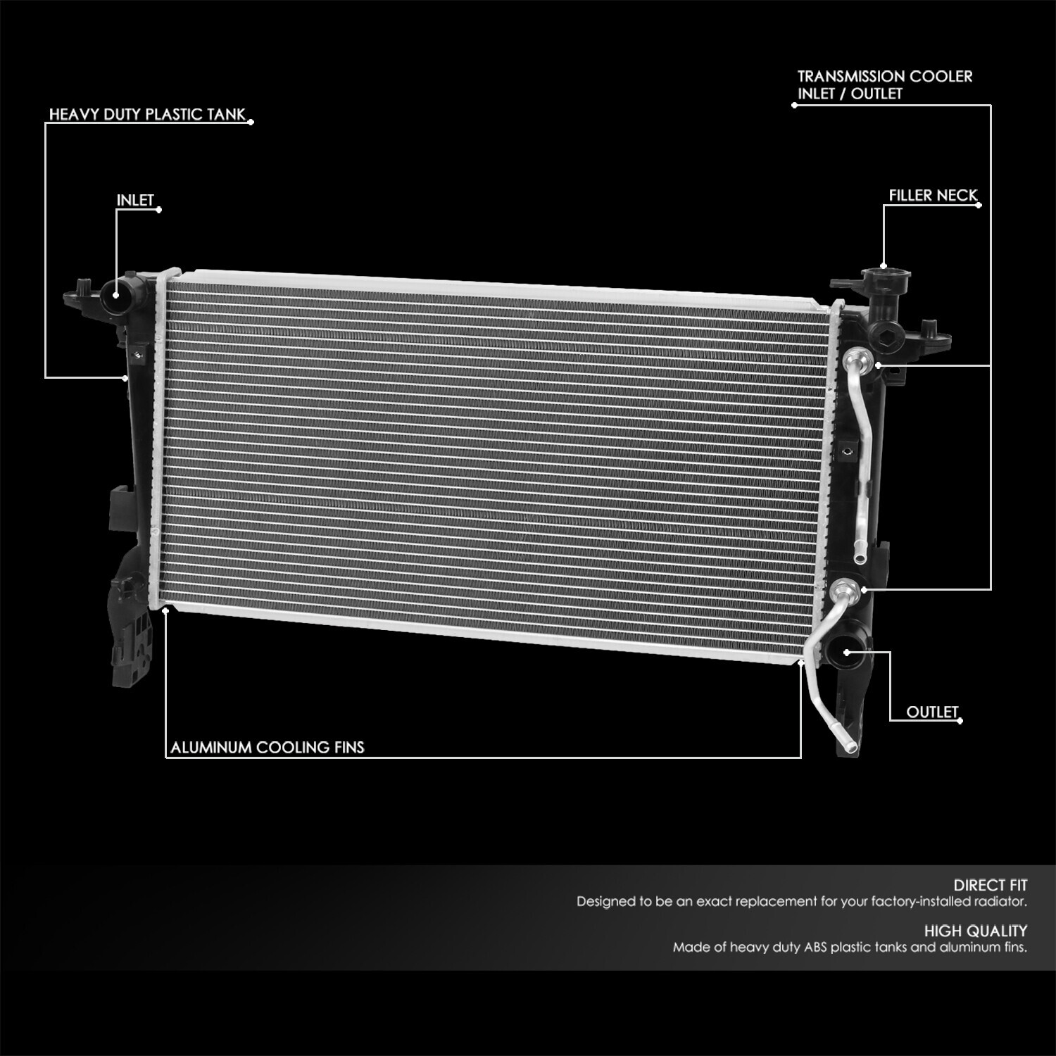 Fit 10-12 Genesis Coupe 2.0T AT MT Aluminum Engine Cooling Radiator DPI ...