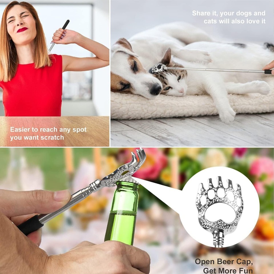 3 Pack Bear Claw Telescopic Metal Extendable Back Scratcher Back ...