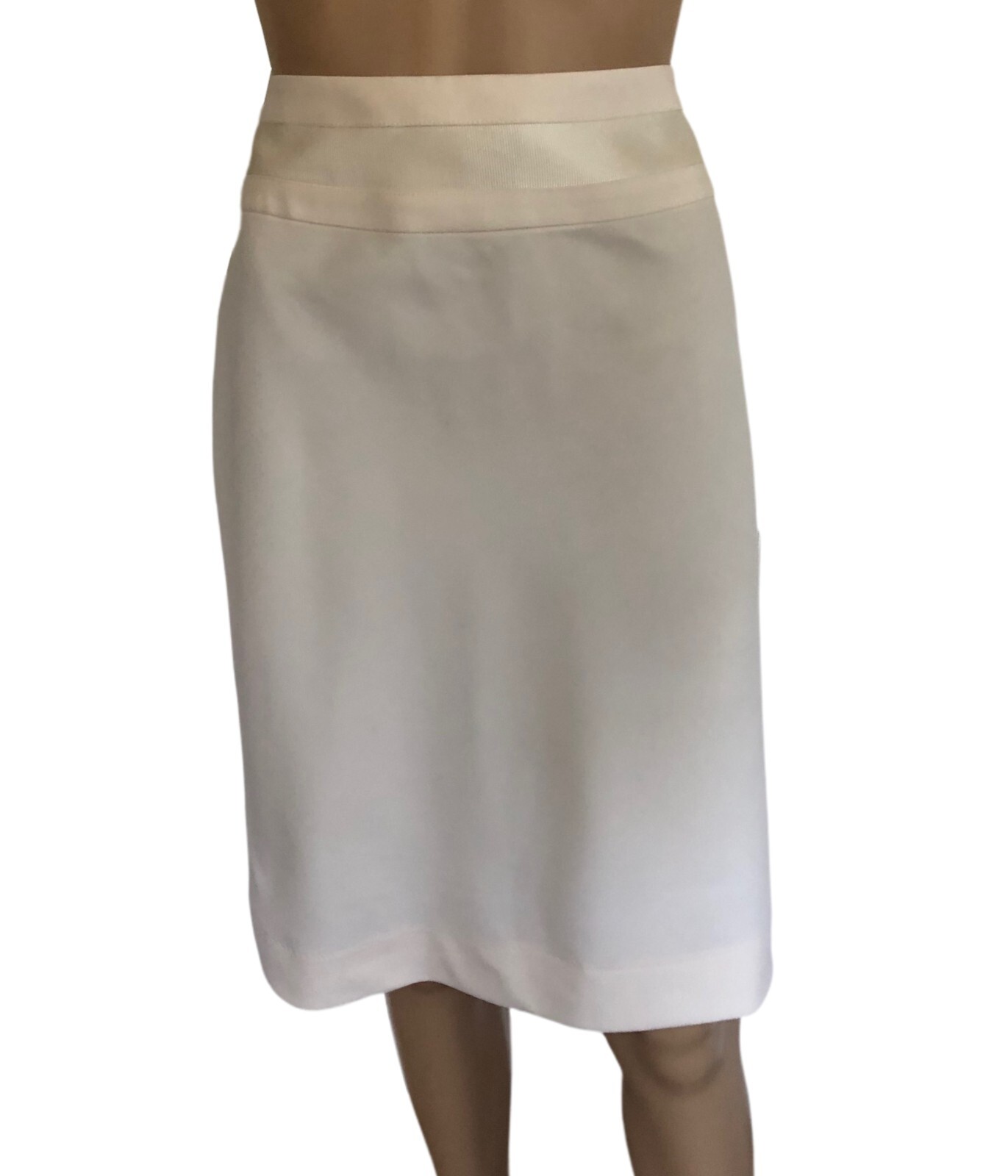 Giorgio Armani Black Label Ivory Virgin Wool Straight… - Gem